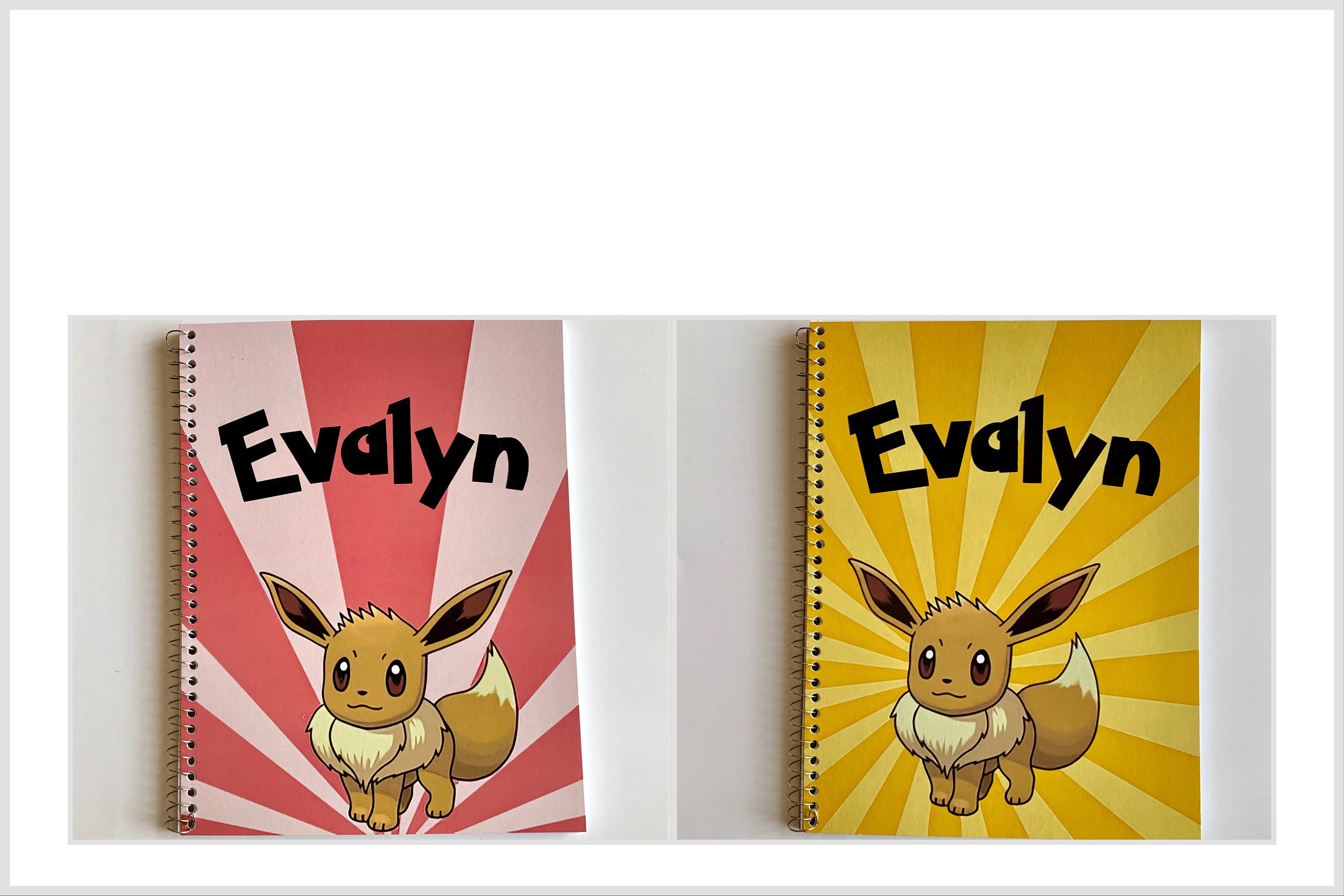 Personalized Pokemon Eevee Notebook, Custom Notebook, Personalized Gift ...