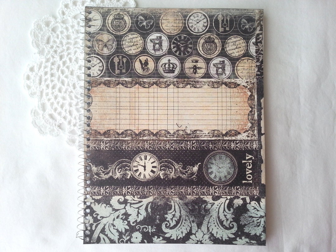 Personalized spiral notebook with victorian images, custom notebook ...