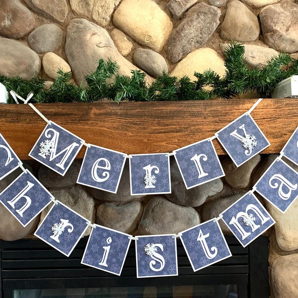 Merry Christmas Banner - Etsy