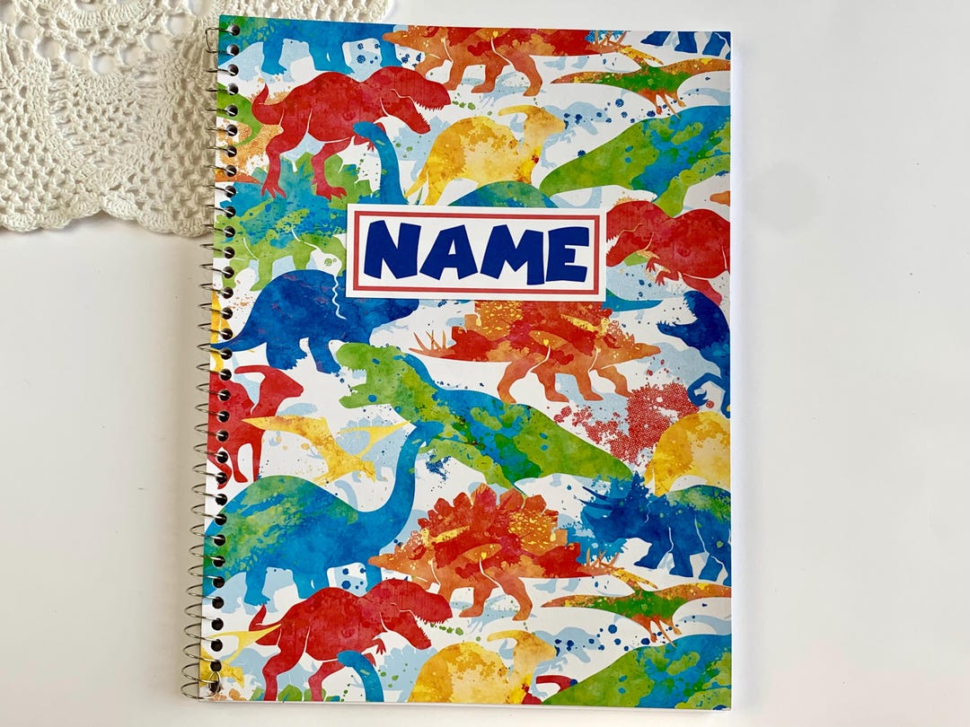 Personalized Kids Dinosaur Spiral Notebook - Etsy