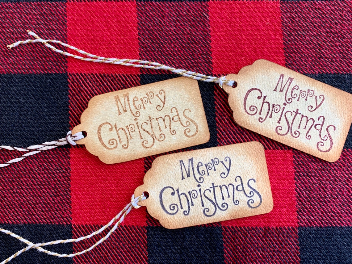 Merry Christmas Tag Set of 10 - Etsy