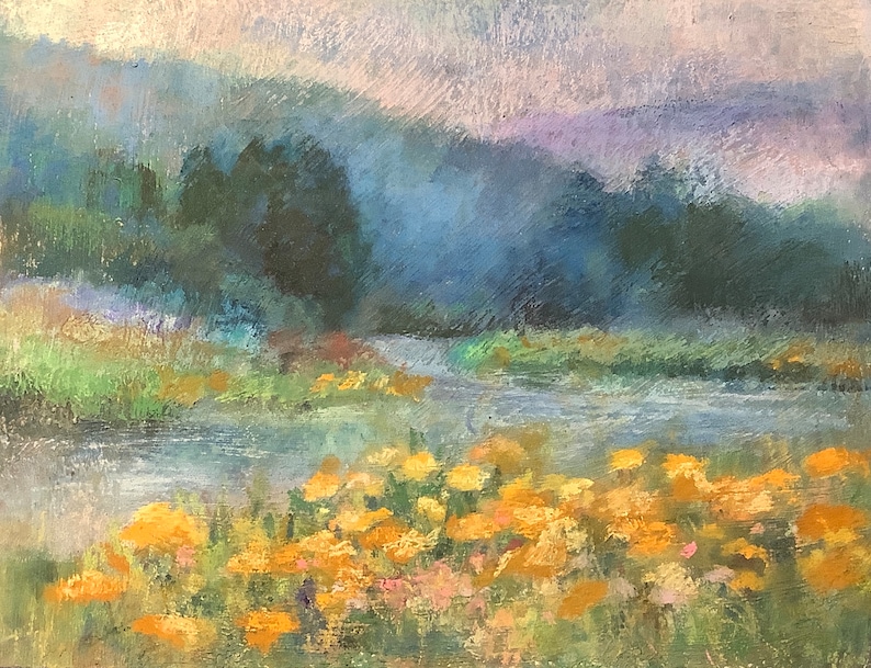Autumn Field, Pastel Painting - Etsy