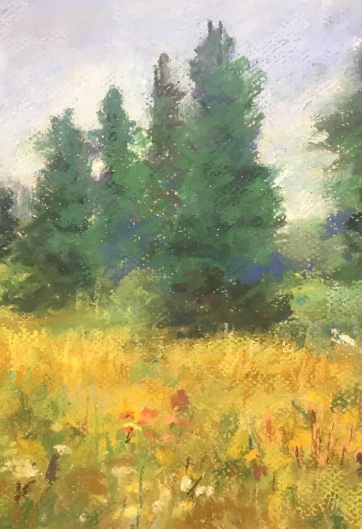Hillside Evergreen Trees, Soft Pastel Painting on Paper - Etsy