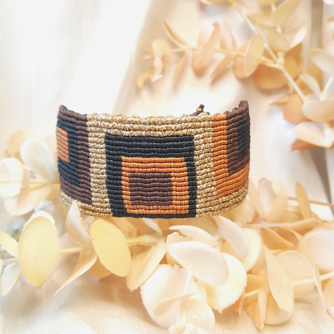 Square Macrame Bracelet/art of Macrame/fiber Art - Etsy