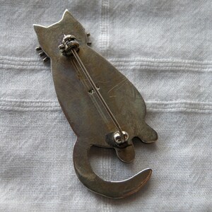 Modernist Sterling Silver Tabby Cat Pin - Etsy