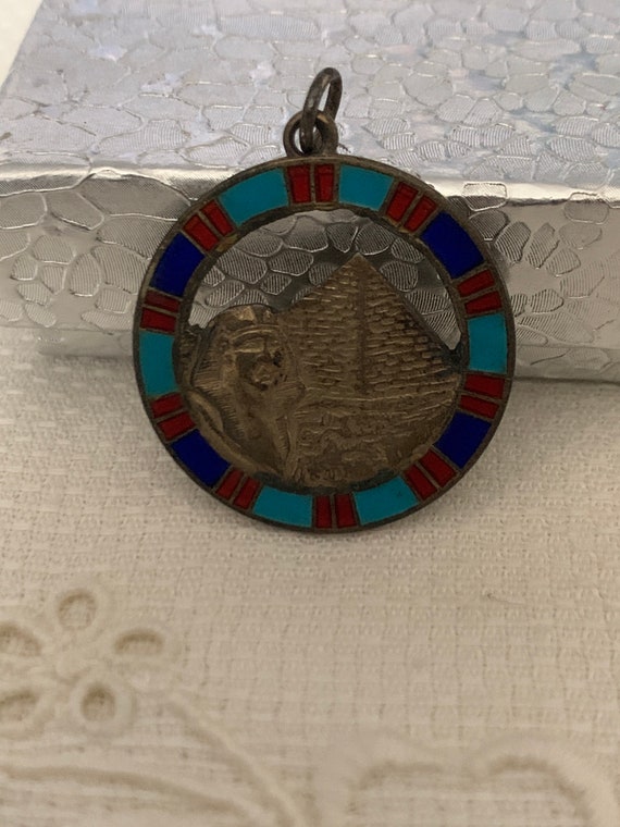 vintage enamel egyptian cane - Gem