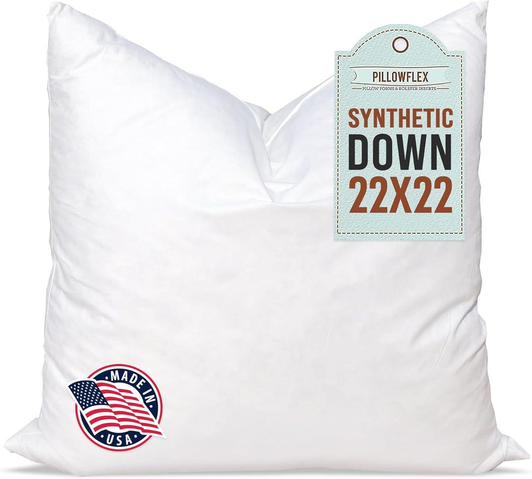 22x22 Synthetic Down Pillow Insert / Square Sham Insert / Square ...