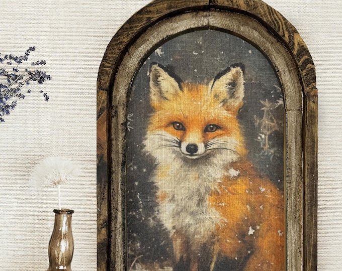 Christmas Fox Wall Decor, Christmas Wall Art, Farmhouse Decor - Etsy