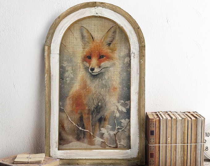 Christmas Fox Wall Decor, Christmas Wall Art, Farmhouse Decor - Etsy