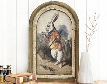 Rabbit Wall Art 14 X 22 Arch Window Frame | Etsy