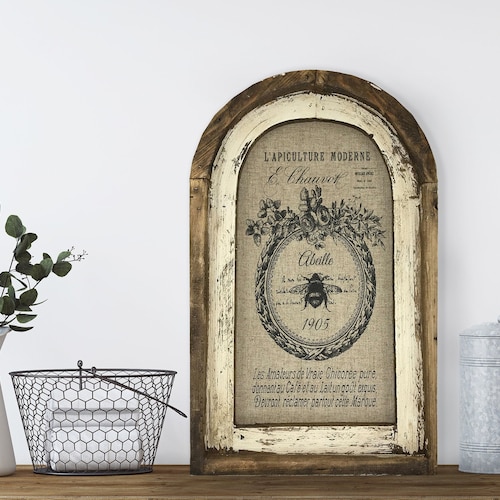 French Farmhouse Wall Art Arch Window Frame Linen Wall - Etsy