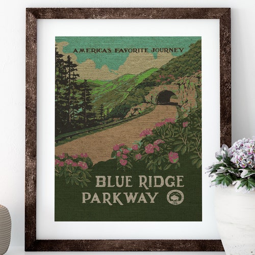 Blue Ridge Parkway Poster Minimalist Wall Art - Etsy