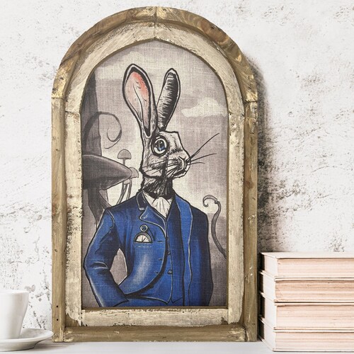 White Rabbit Wall Art 14 X 22 Arch Window - Etsy