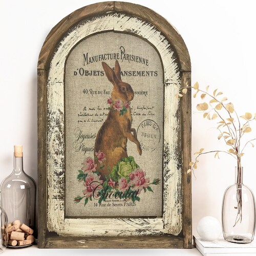Bunny Wall Art 14 X 22 Arch Window Frame | Etsy