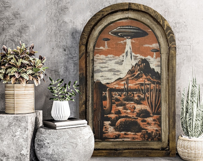 Southwestern Wall Decor | Western Wall Art | UFO Decor | Retro Wall ...