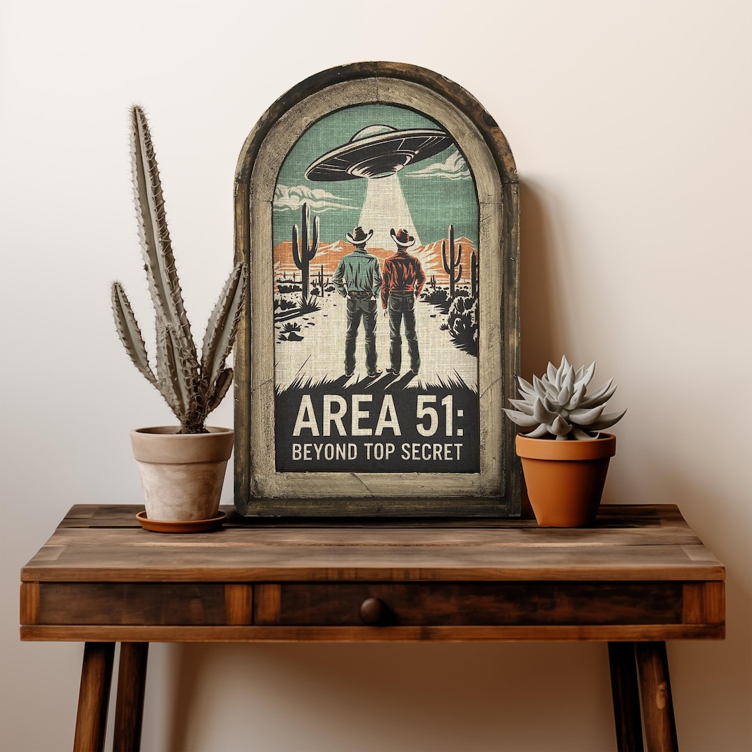 Beyond Top Secret Wall Art | Area 51 Framed Art | UFO Cowboys | Western ...
