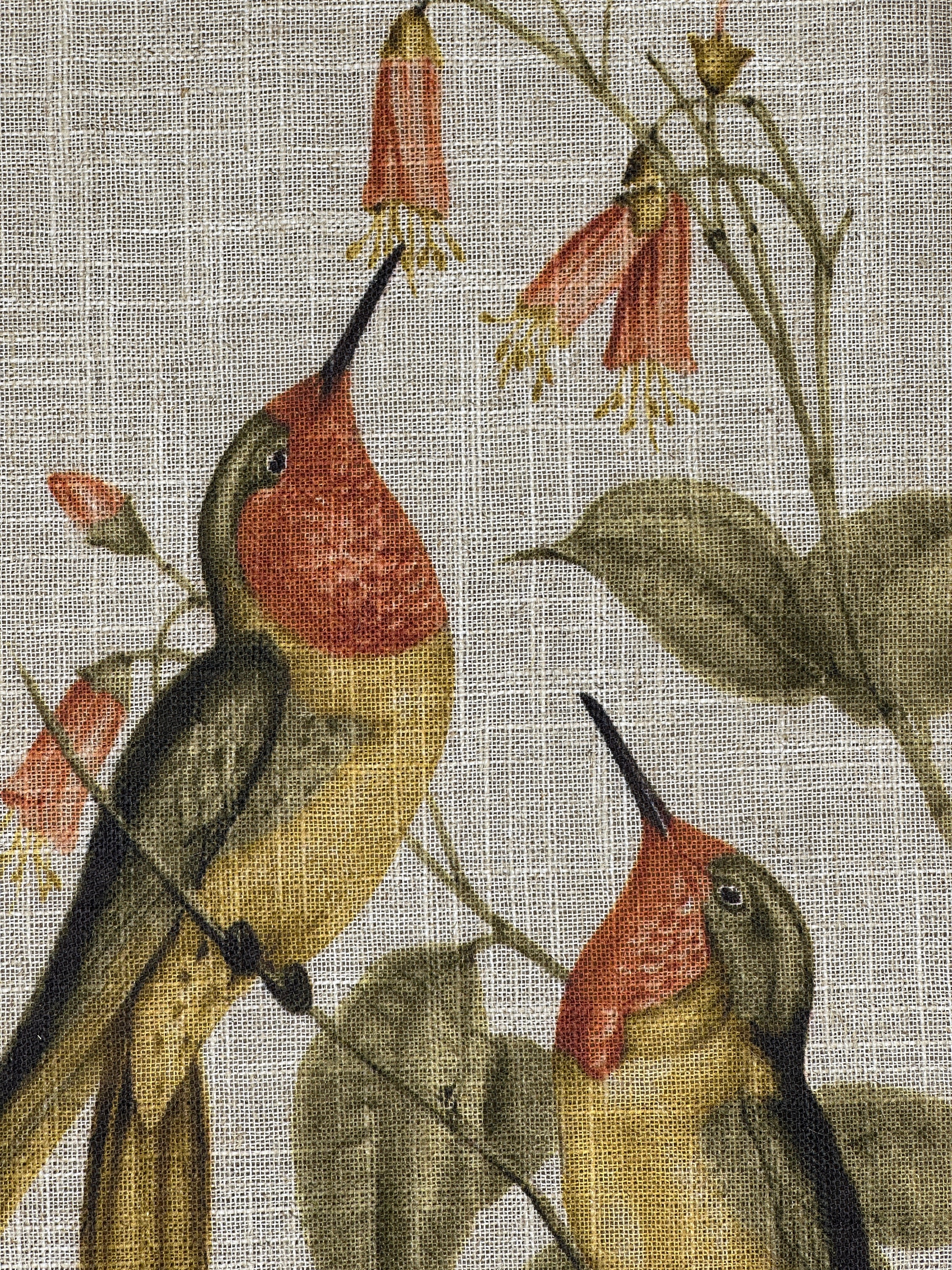 Hummingbird Wall Art | Farmhouse Decor | Arch Window Frame | Linen Wall ...