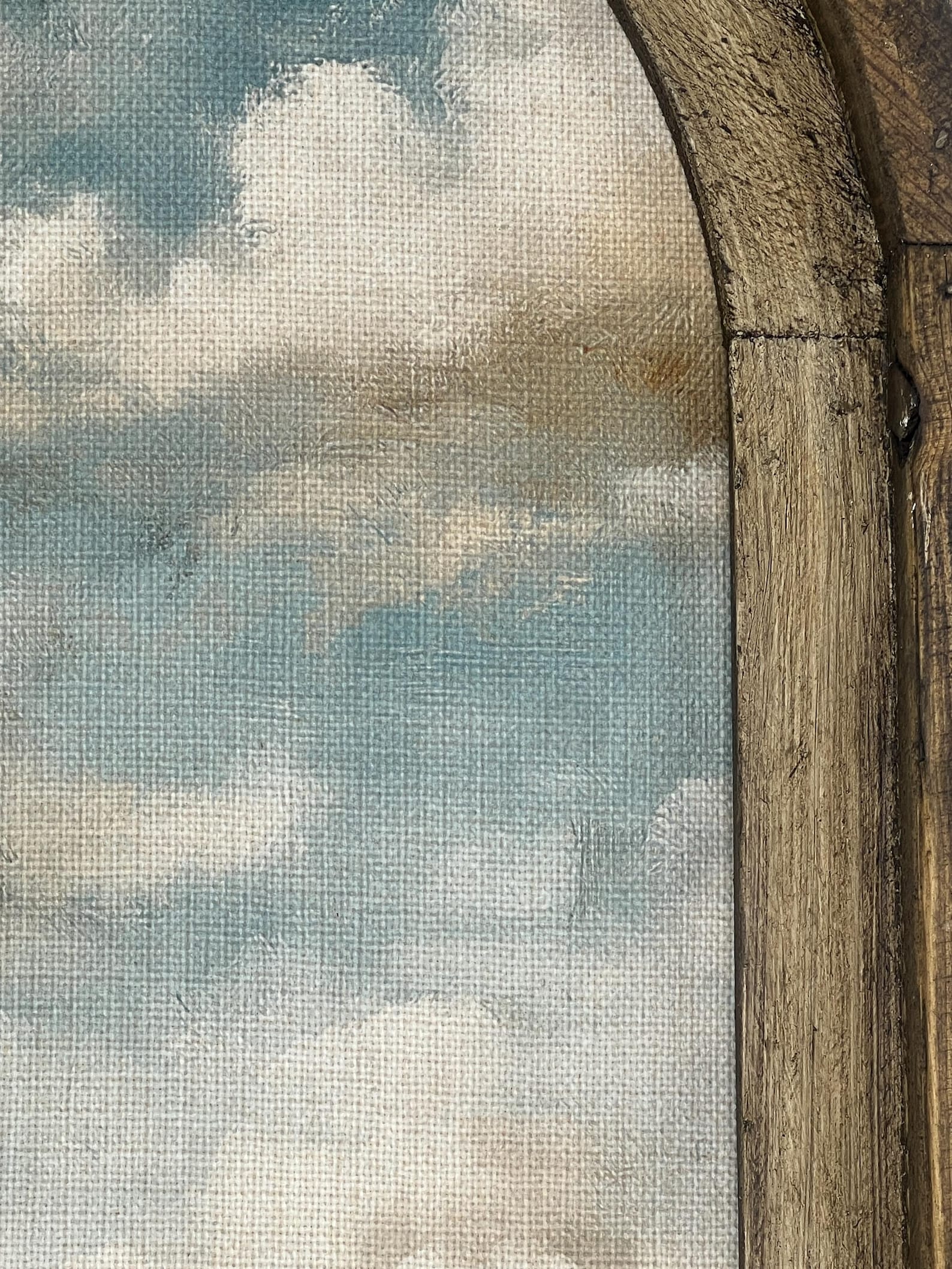 Landscape Art in Arched Wood Frame | Farmhouse Botanical Wall Decor ...