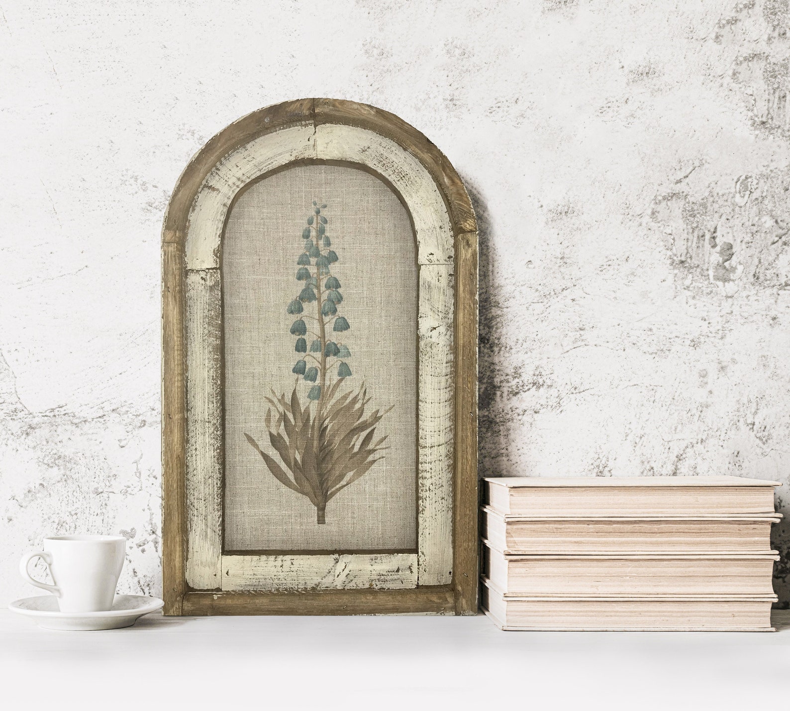 Floral Wall Decor | Farmhouse Decor | Arch Window Frame | Linen Wall ...