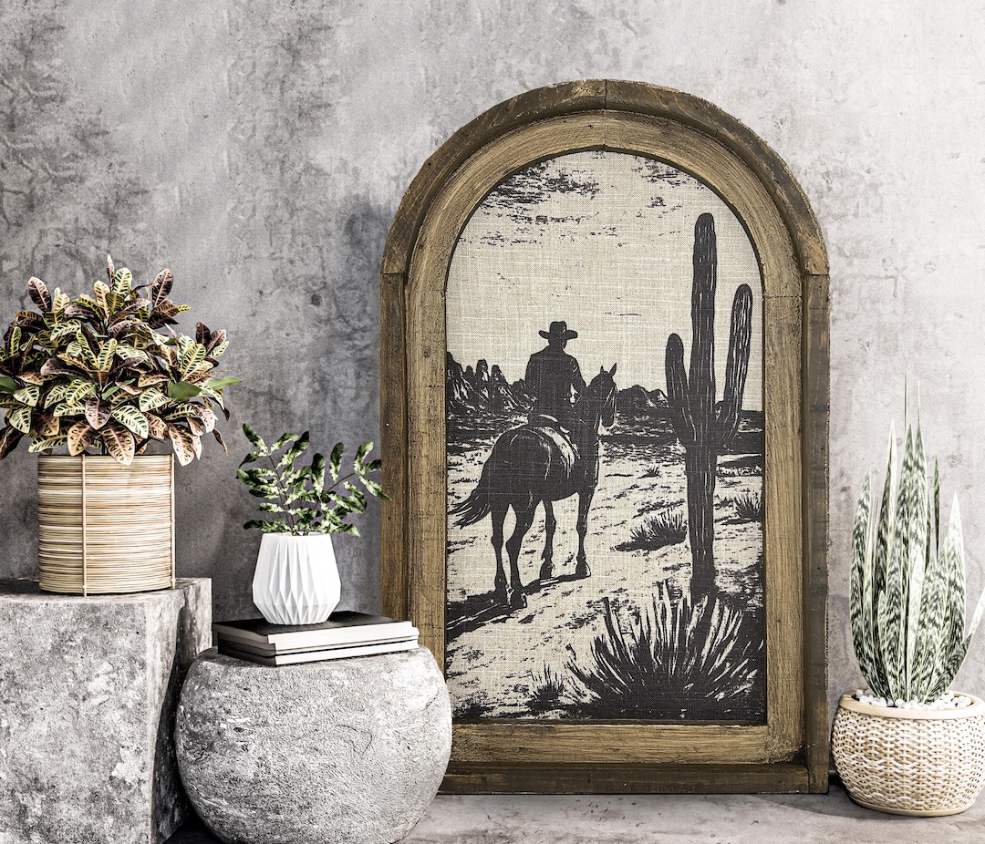 Framed Cowboy Wall Decor | 14" X 22" | American Southwestern Decor ...