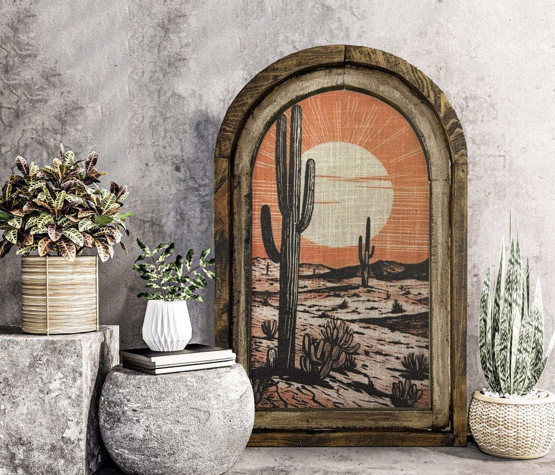Southwestern Wall Decor | Western Wall Art | Cactus Decor | Retro ...