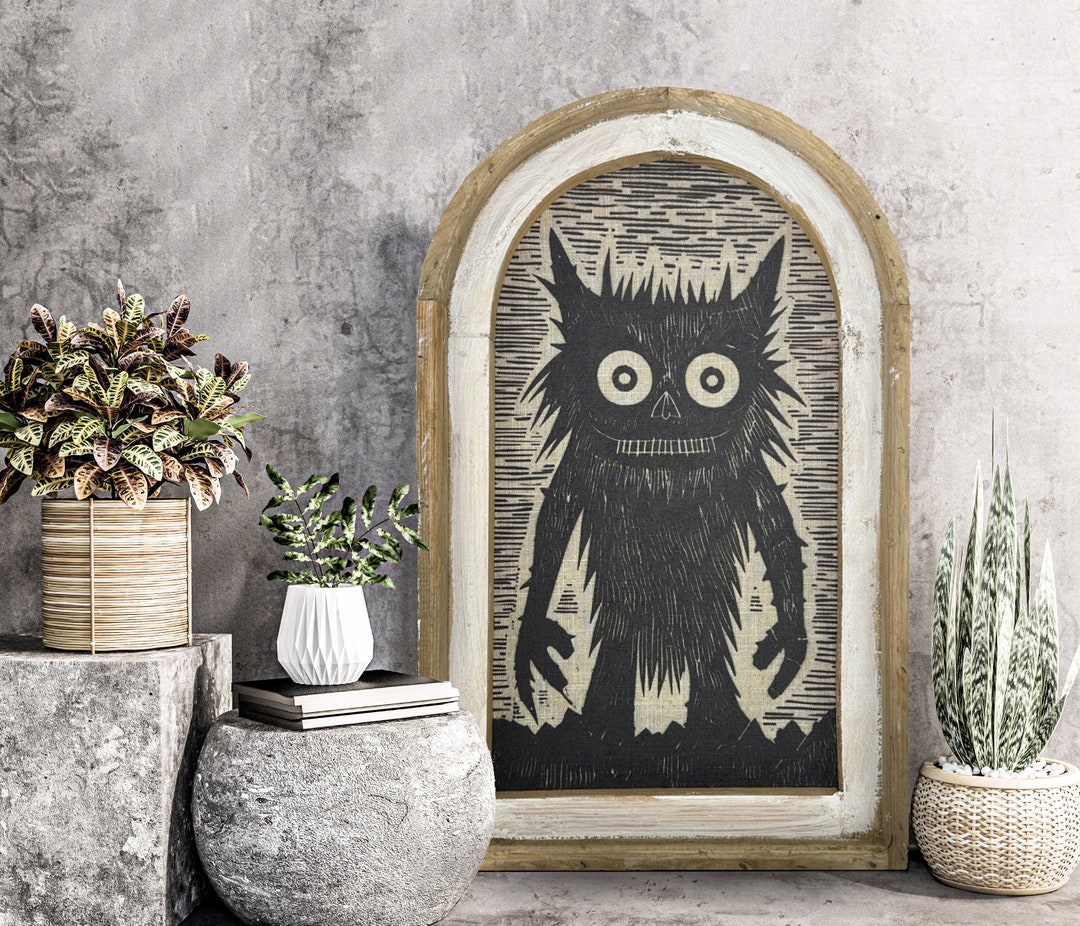 Monster Wall Art | Halloween Decor | Farmhouse Wall Art | Gothic Wall ...