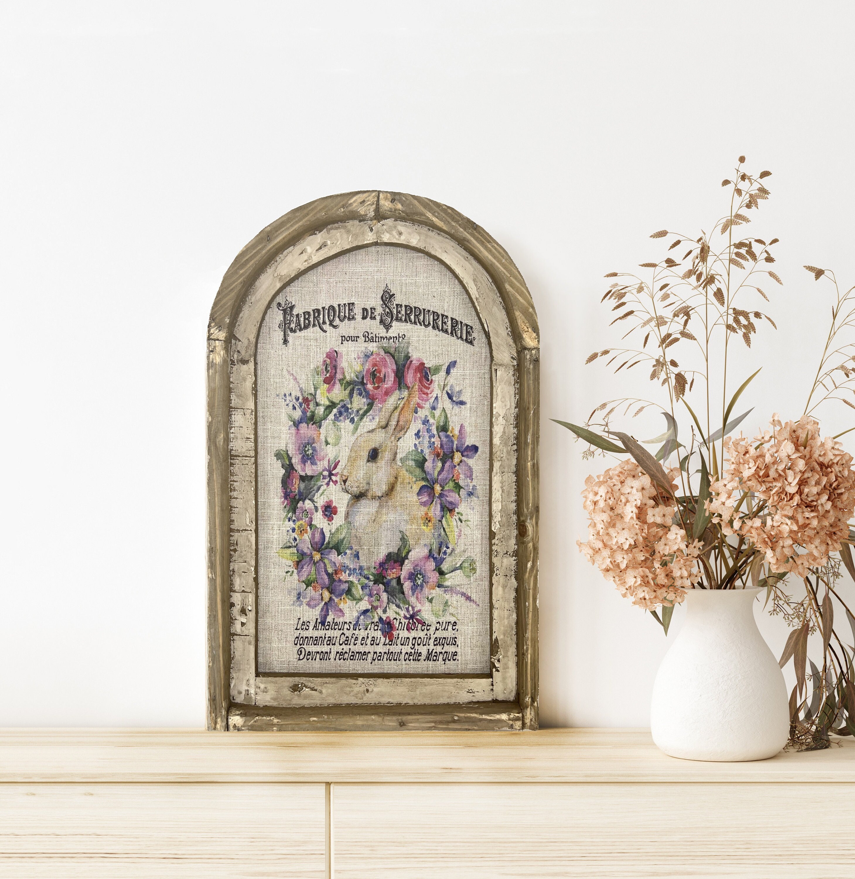 Floral Wall Decor | 14 x 22 | Rabbit Wall Art I Easter Wall Decor I ...