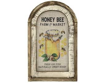 Bee Wall Decor Arch Window Frame Linen Wall Hanging | Etsy