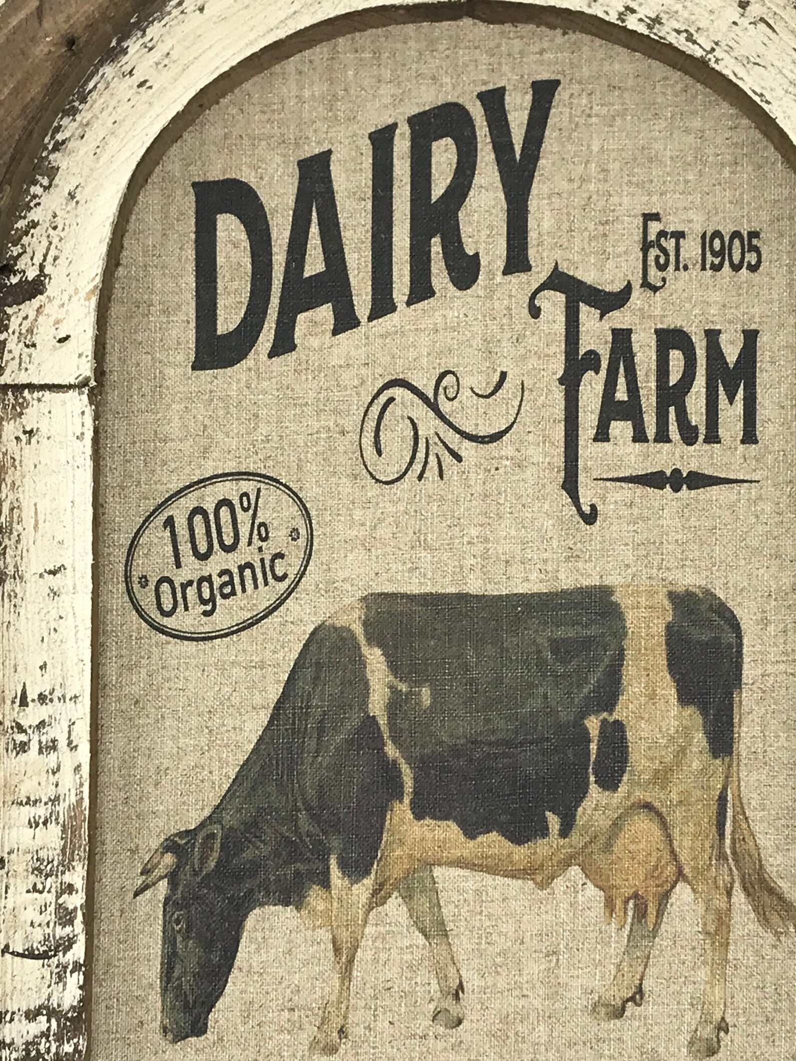 Cow Wall Art 14 X 22 Arch Window Frame Linen | Etsy