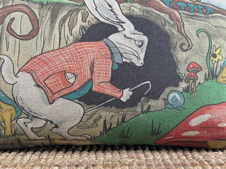 White Rabbit Pillow Eclectic Decor Lumbar Pillow - Etsy