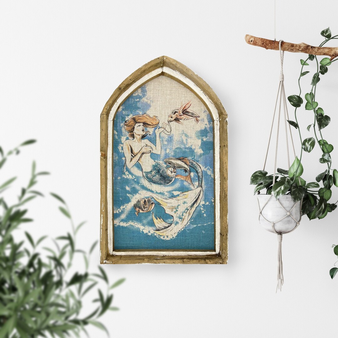 Siren Wall Art 18 X 30 Mermaid Coastal Wall - Etsy
