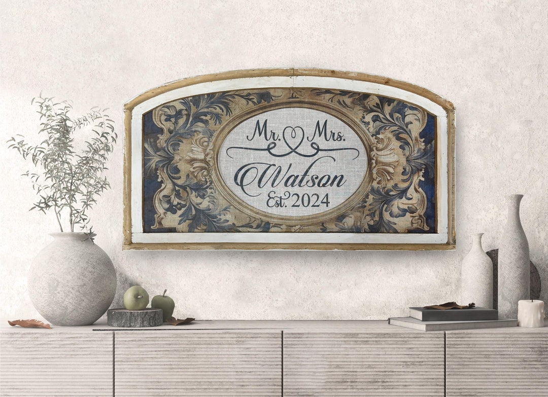 Last Name Wall Art | 36" X 20" | Wedding Gift Wall Decor | Customized ...