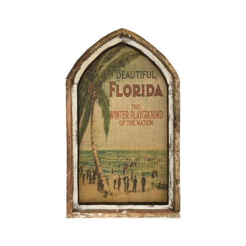 Florida Map Wall Art 14 X 22 Arch Window Frame | Etsy