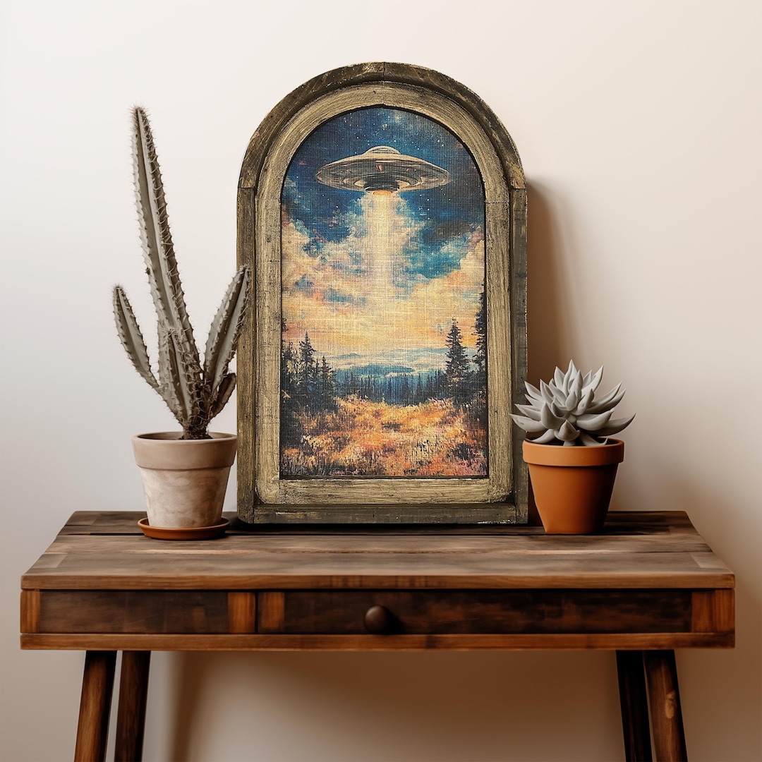 UFO Wall Decor | Southwestern Wall Art | UFO Decor | Retro Wall Hanging ...