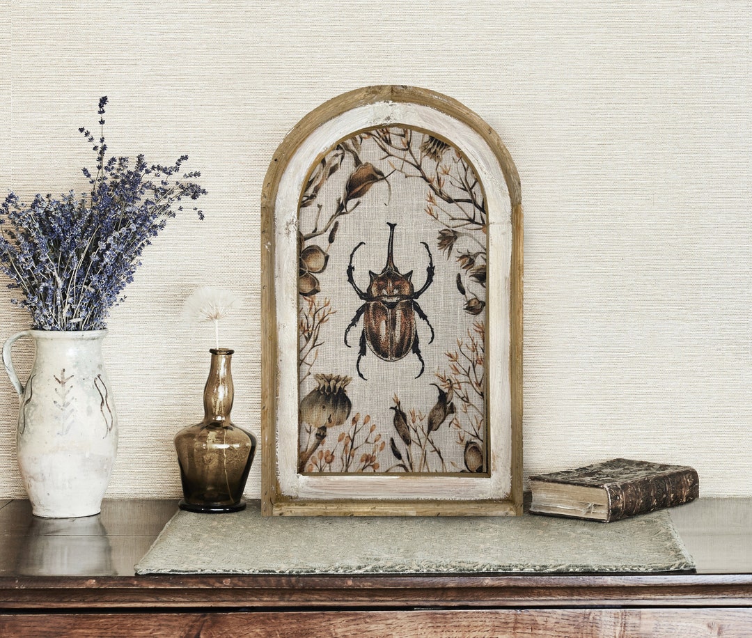 Florals and Insect Wall Decor | 14" X 22" | Insect Framed Art Print ...