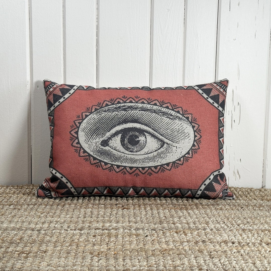 Evil Eye Throw Pillow | Eclectic Decor | All Seeing Eye Lumbar Pillow ...
