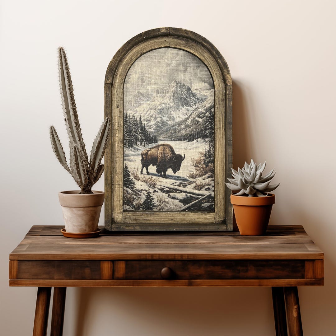 Yellowstone Wall Decor | Western Wall Art | Buffalo Decor | Yellowstone ...