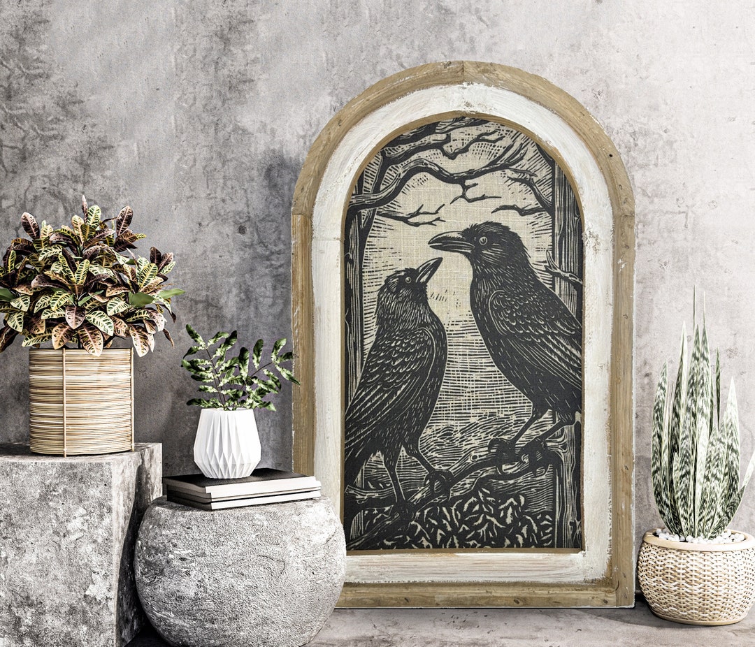 Crow Wall Art | Witchy Halloween Decor | Raven Wall Art | Gothic Wall ...