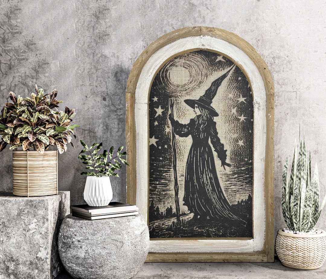 Halloween Witch Wall Art | Halloween Decor | Farmhouse Wall Art ...