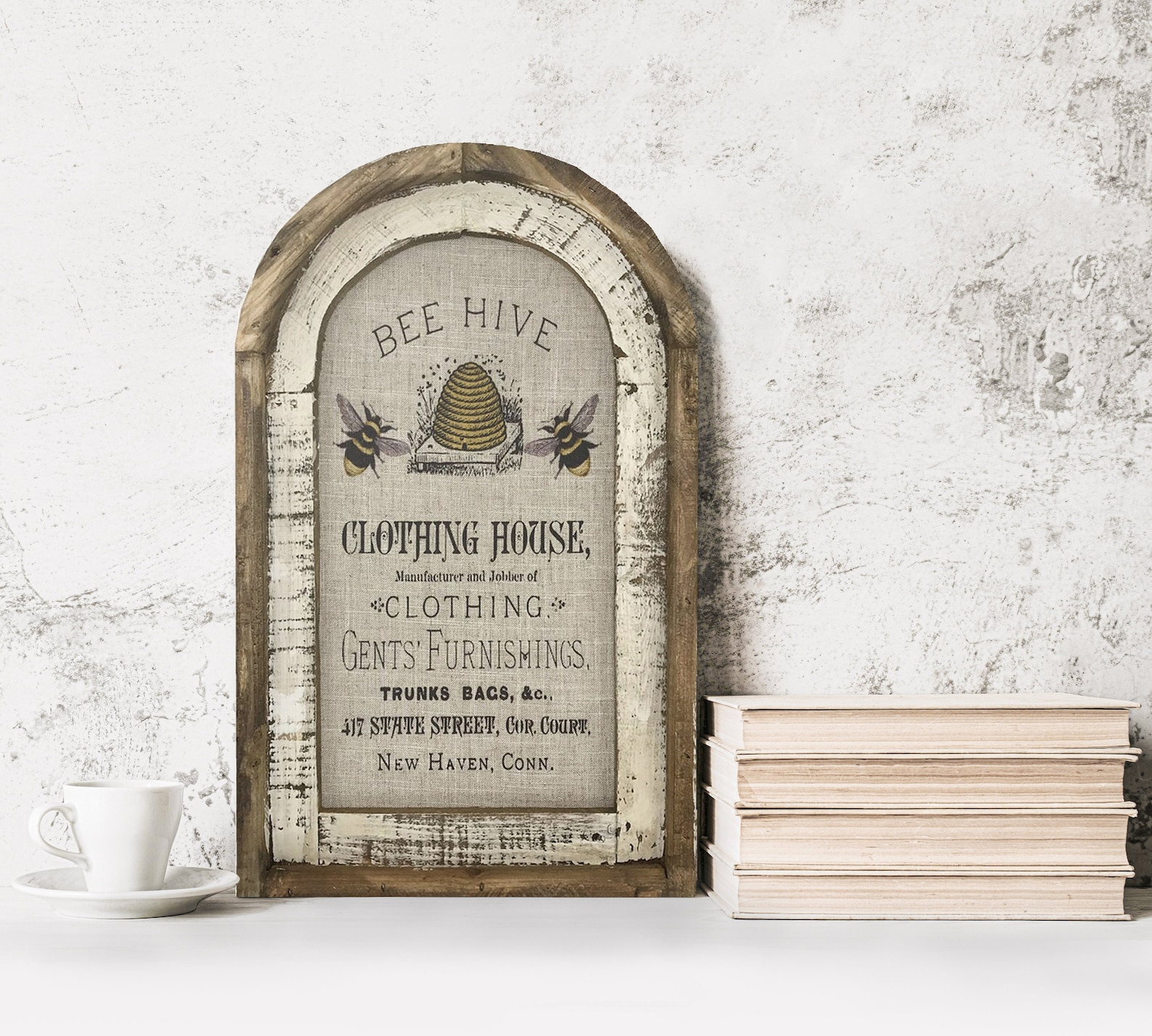 Bee Hive Wall Decor | Arch Window Frame | Linen Wall Hanging | French ...
