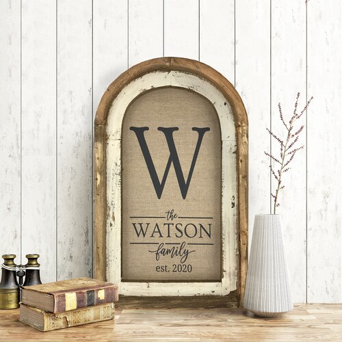 French Farmhouse Wall Art Arch Window Frame Linen Wall - Etsy