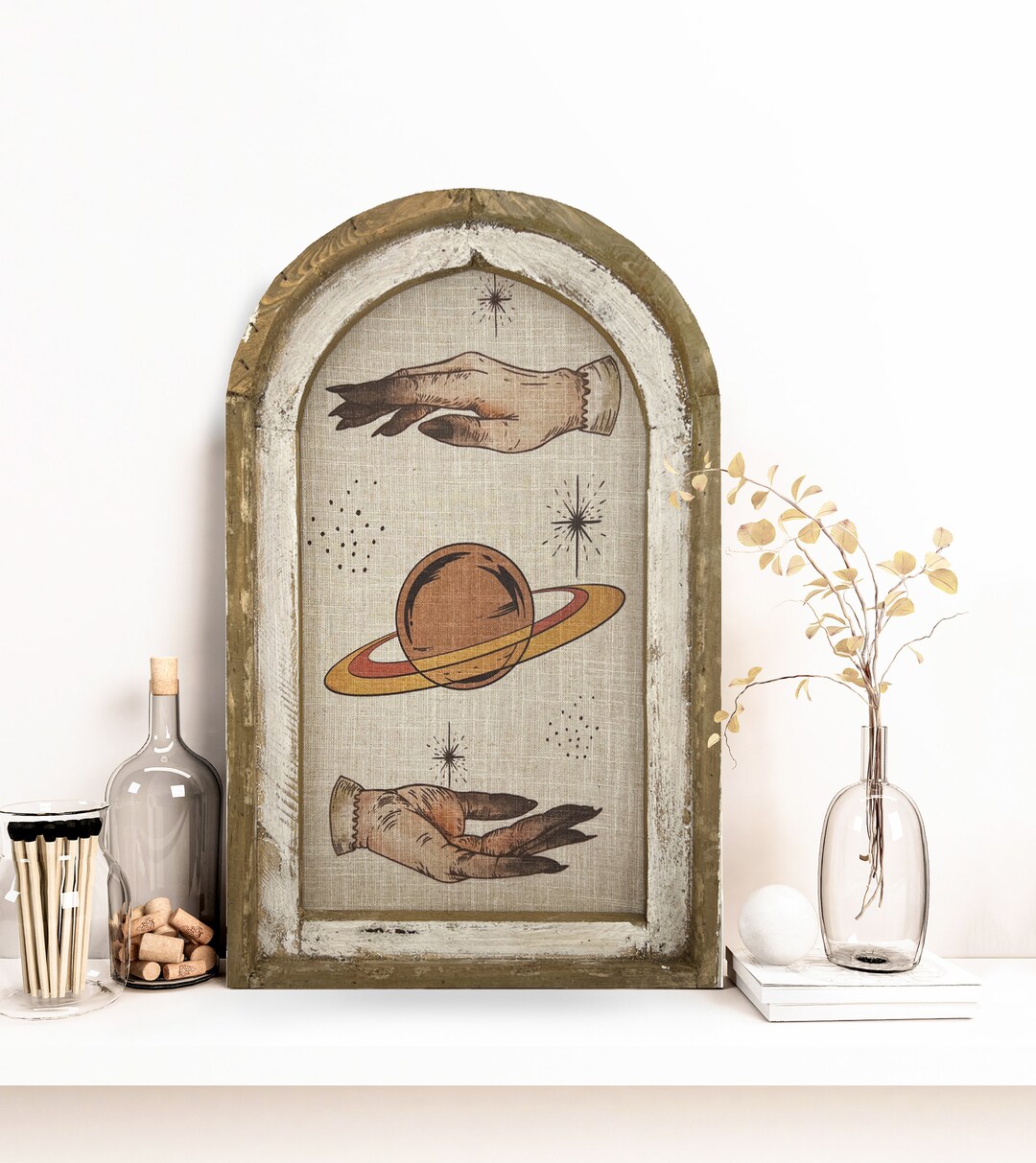 Saturn Wall Art | 14" X 22" | Arch Window Frame | Astrology Wall ...