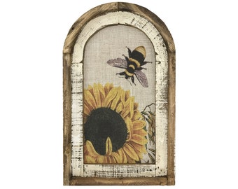 Bee Wall Decor Arch Window Frame Linen Wall Hanging | Etsy