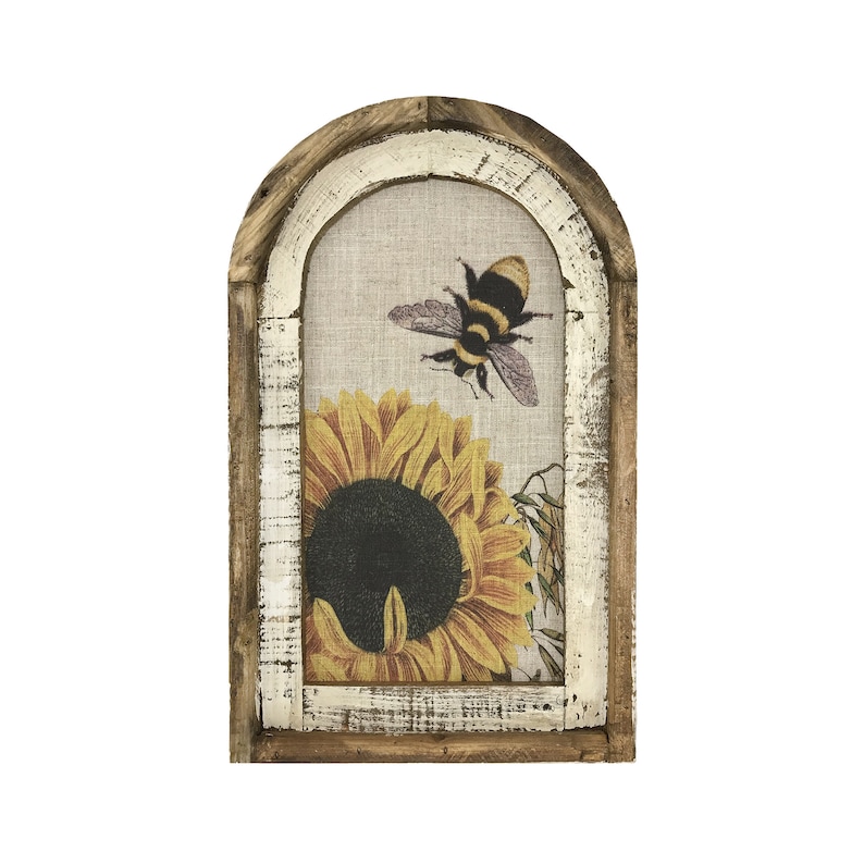 Sunflower Wall Decor Arch Window Frame Linen Wall Hanging - Etsy