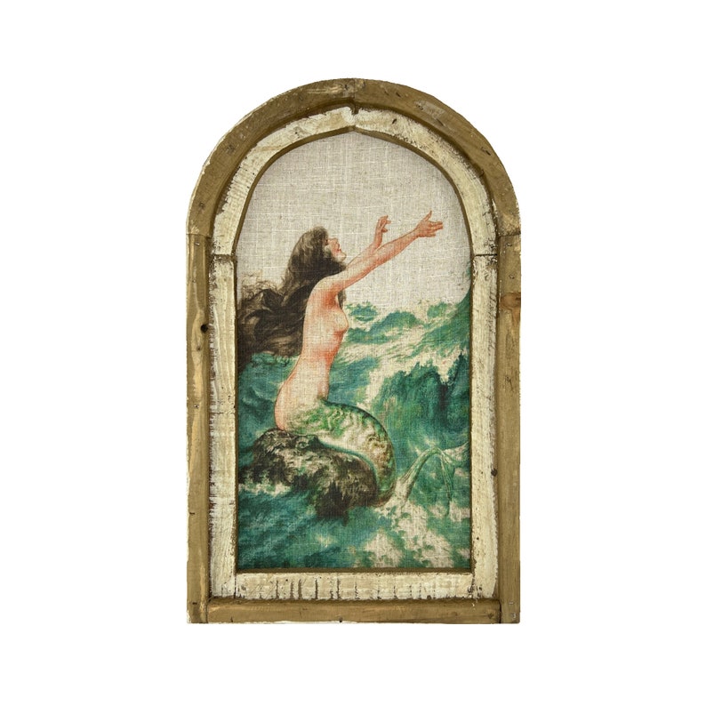 Mermaid Wall Art | 14" X 22" | French Poster Wall Art | Linen Wall ...