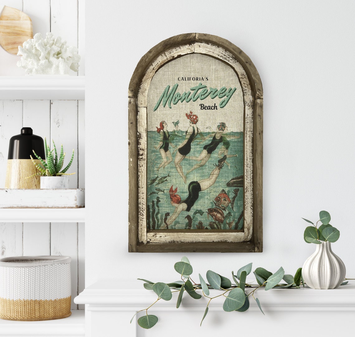 Monterey Beach Wall Art California Travel Poster Coastal - Etsy