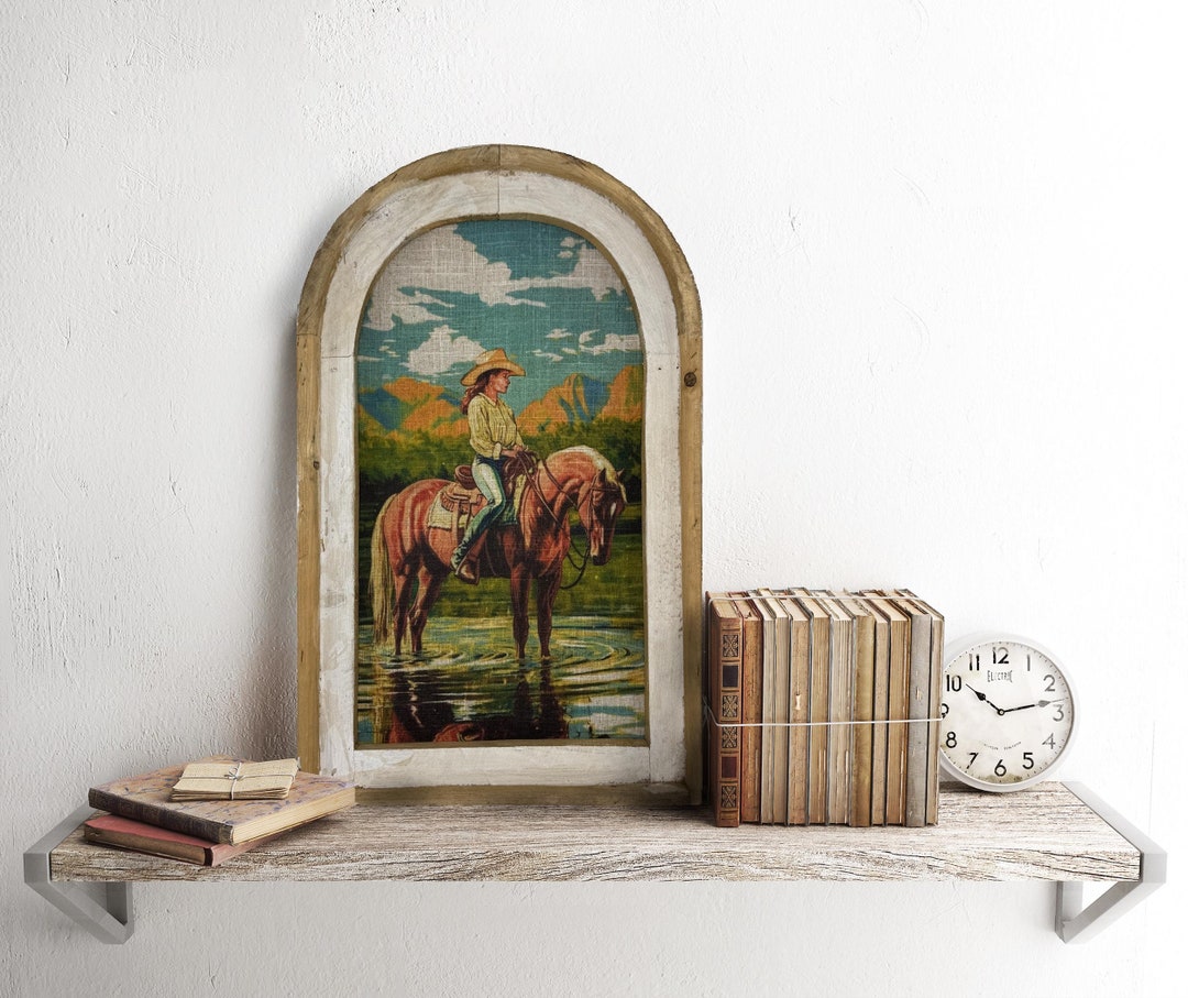 Framed Cowgirl Wall Decor | 14" X 22" | American Southwestern Decor ...