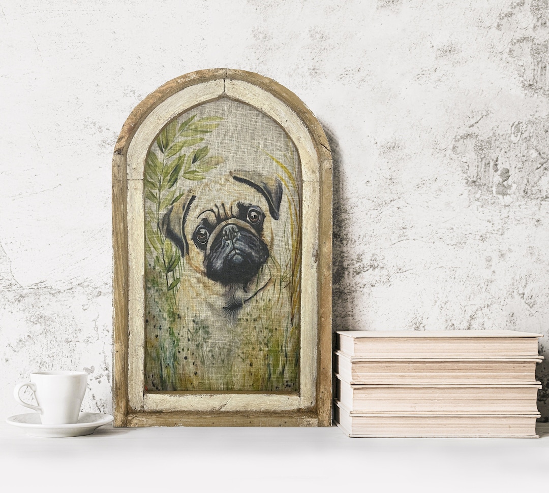 Pug Framed Art Print | Watercolor Pug Gift | Handmade Framed Dog Art ...