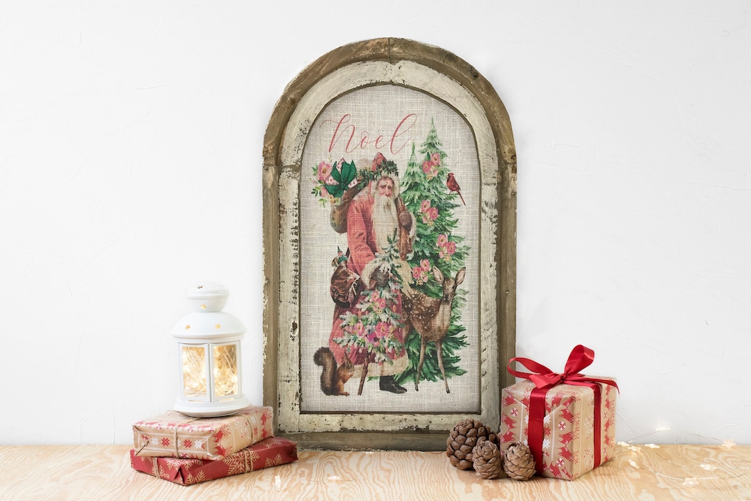Santa Wall Sign | 14" X 22" | Noel Wall Decor | Christmas Tree Wall ...
