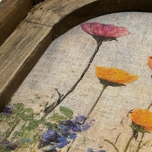 Flower Art in Arched Wood Frame | Farmhouse Botanical Wall Decor ...
